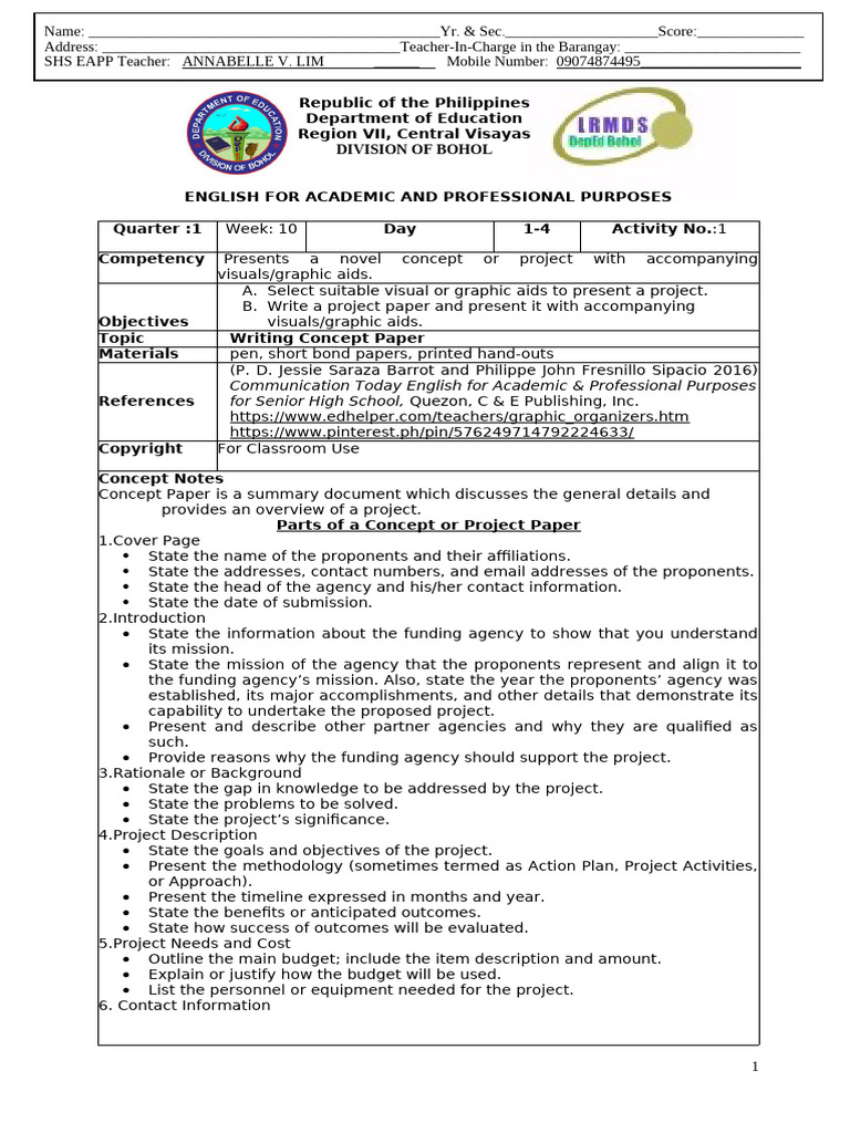 SHS_EAPP_Q1_LAS_WK10_DAY1-4 | PDF | Methodology | Budget