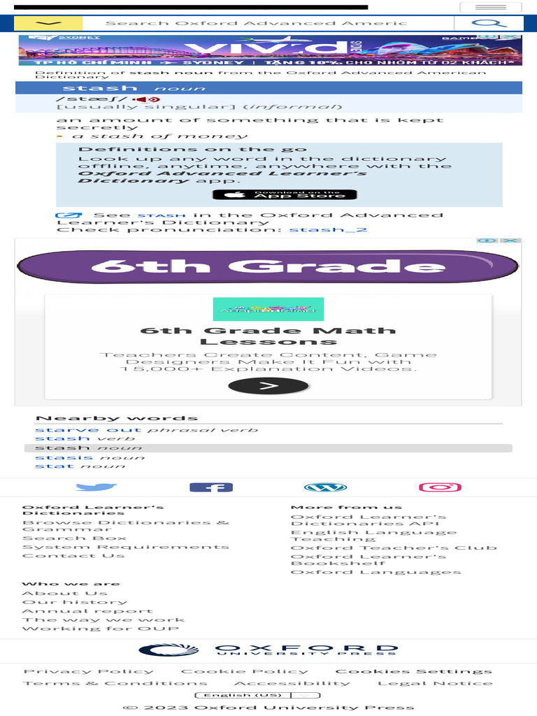 stash_2 noun - Definition, pictures, pronunciation and usage notes ...