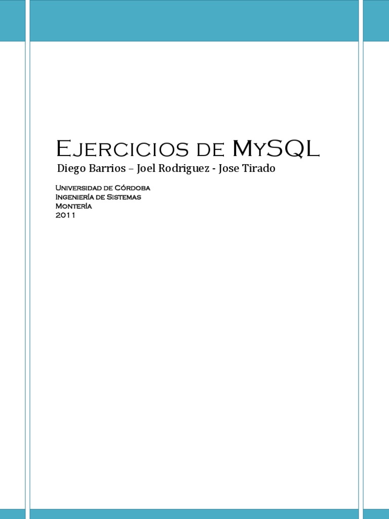 Ejercicios de SQL | PDF | SQL | Informática y tecnología de la información