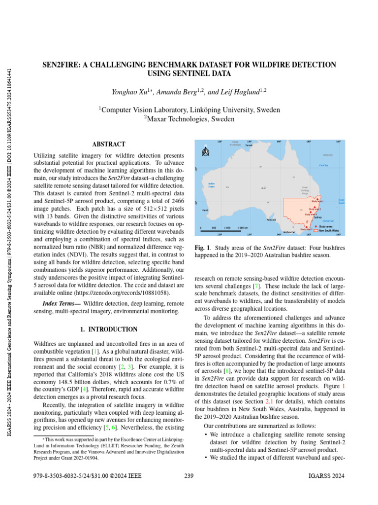 SEN2FIRE A Challenging Benchmark Dataset For Wildfire Detection Using ...