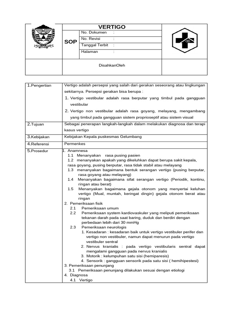SOP VERTIGO | PDF