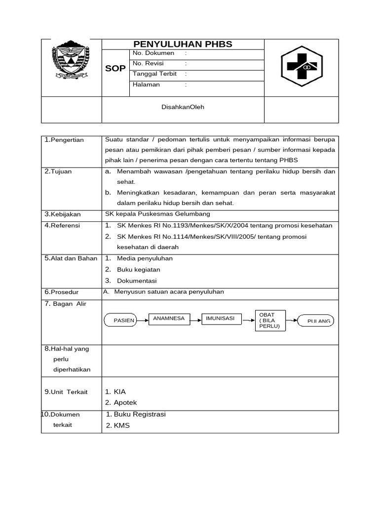 Sop Penyuluhan PHBS | PDF