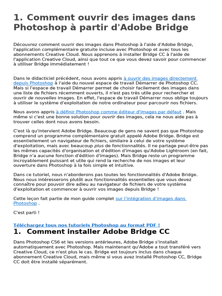 BRIDGE Photoshop | PDF | Informatique | Logiciel