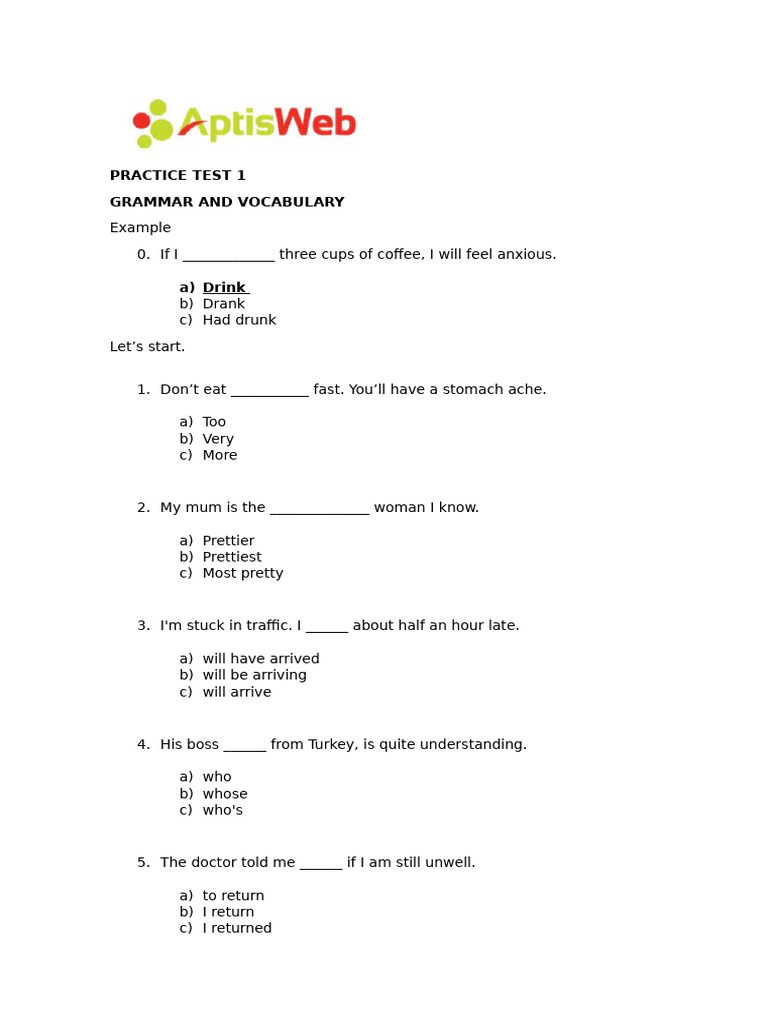 Aptis Advanced Practice Test 1 | PDF | Volcano