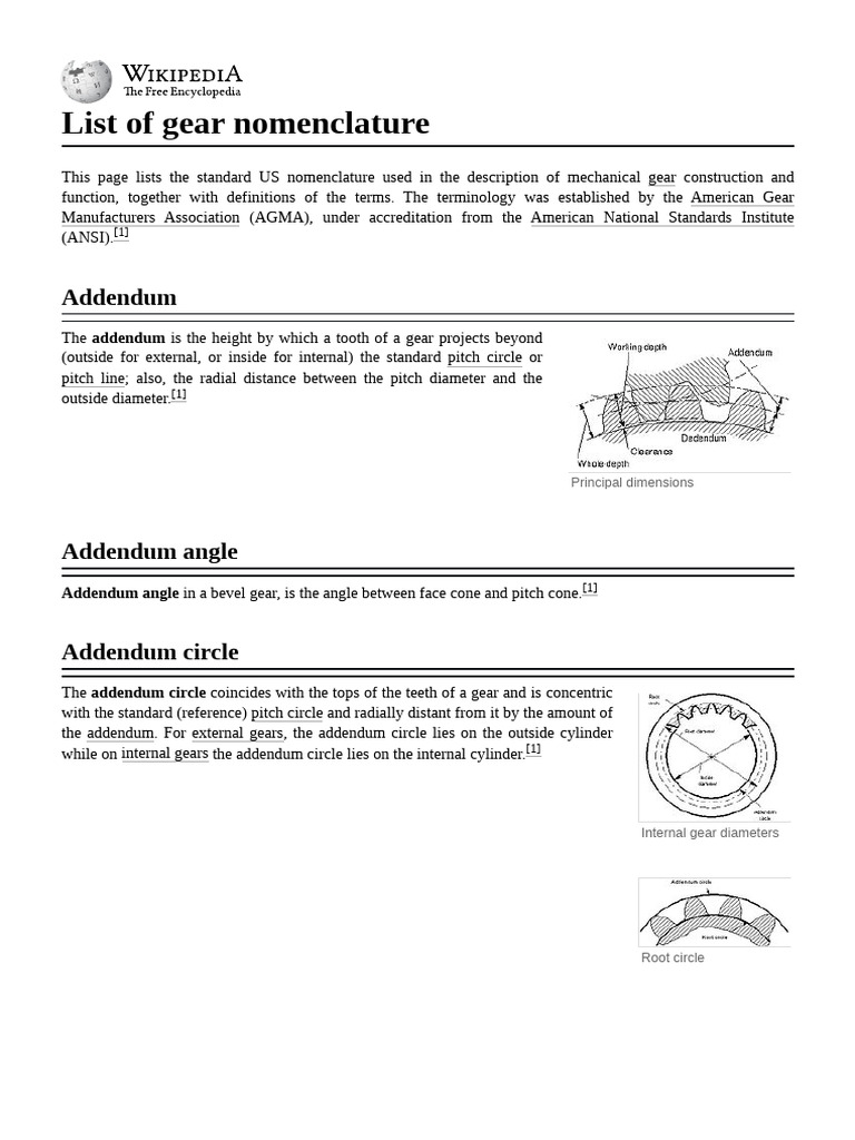 Gear Terminology Guide | PDF | Gear | Helix