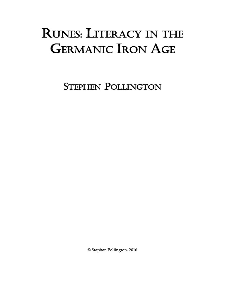 Runes Literacy in the Germanic Iron Age | PDF | Germanic Peoples ...