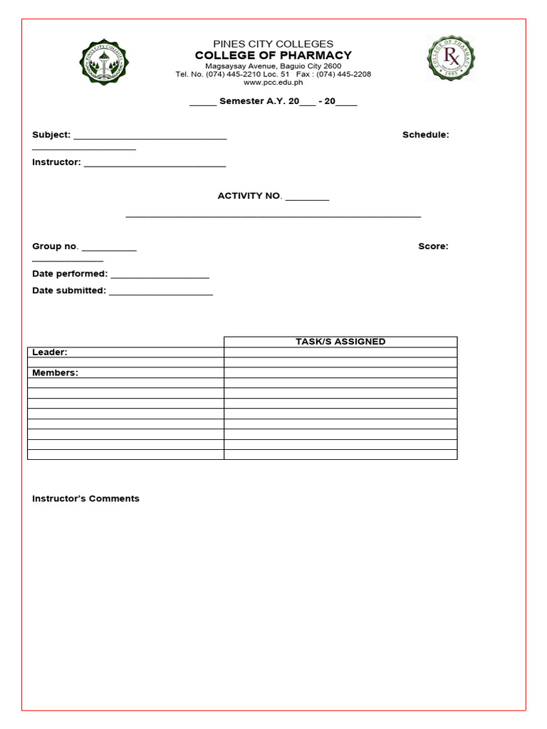 Cover Page Laboratory Activity | PDF