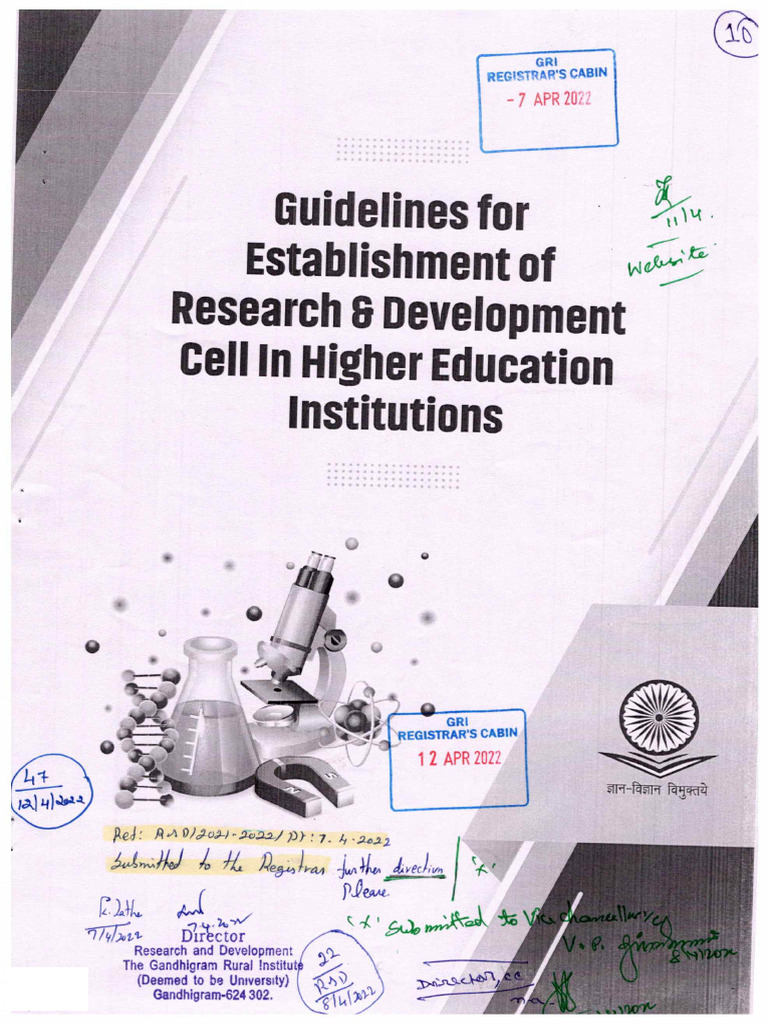 UGC Guidelines for R&D Cell | PDF