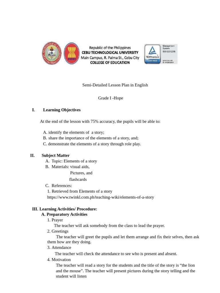 Sdlp-Group2-Elements of A Story | PDF | Plot (Narrative) | Narrative