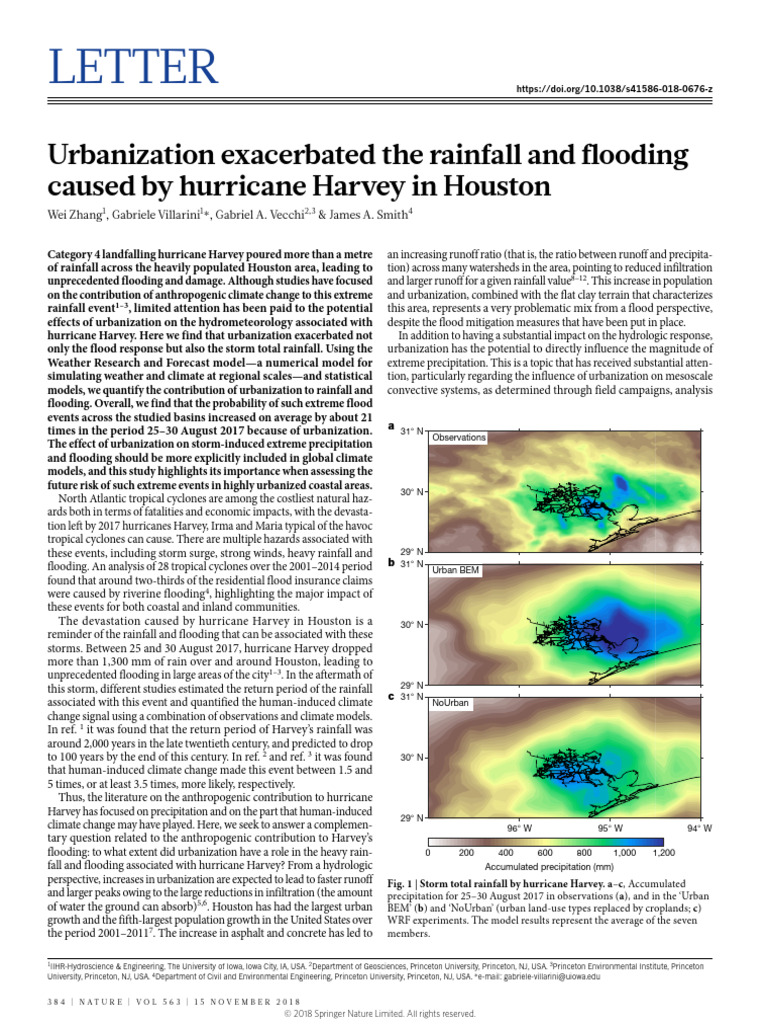 Urbanization Exacerbated The Rainfall and Flooding Caused by Hurricane ...