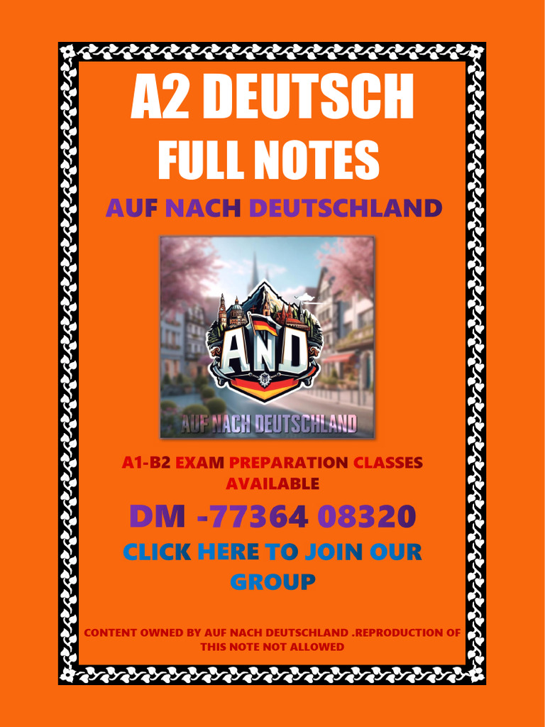 A2 Deutsch Study Notes | PDF