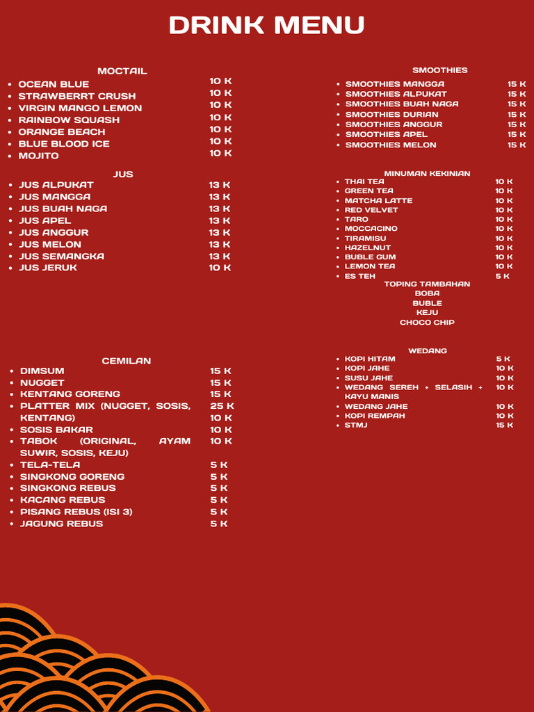 drink menu | PDF | Non Alcoholic Drinks | Drink