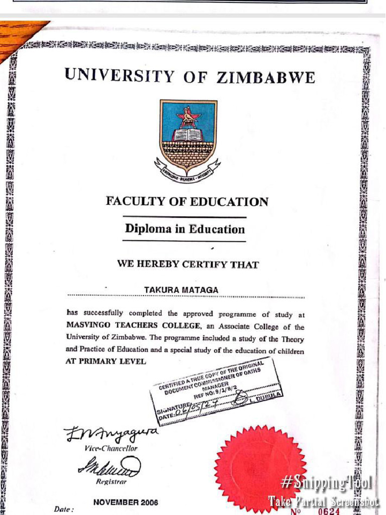 University of Zim | PDF