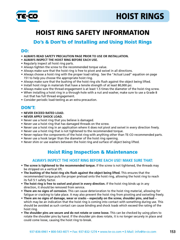 Hoist-Ring-Safety-Information | PDF | Wear | Screw