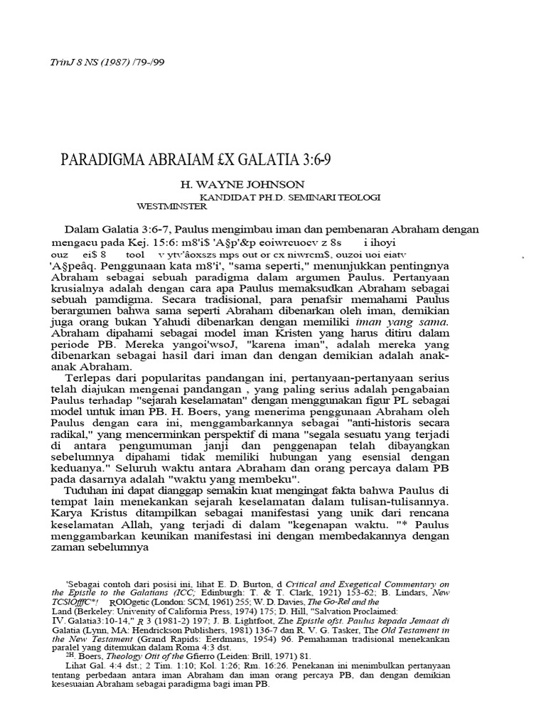 The Paradigm of Abraham in Galatians 3 6 Id | PDF