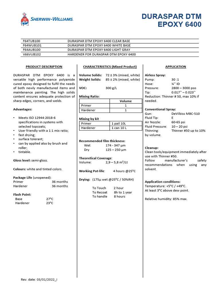 GI - Bng.duraspar DTM Epoxy 6400 | PDF | Epoxy | Materials