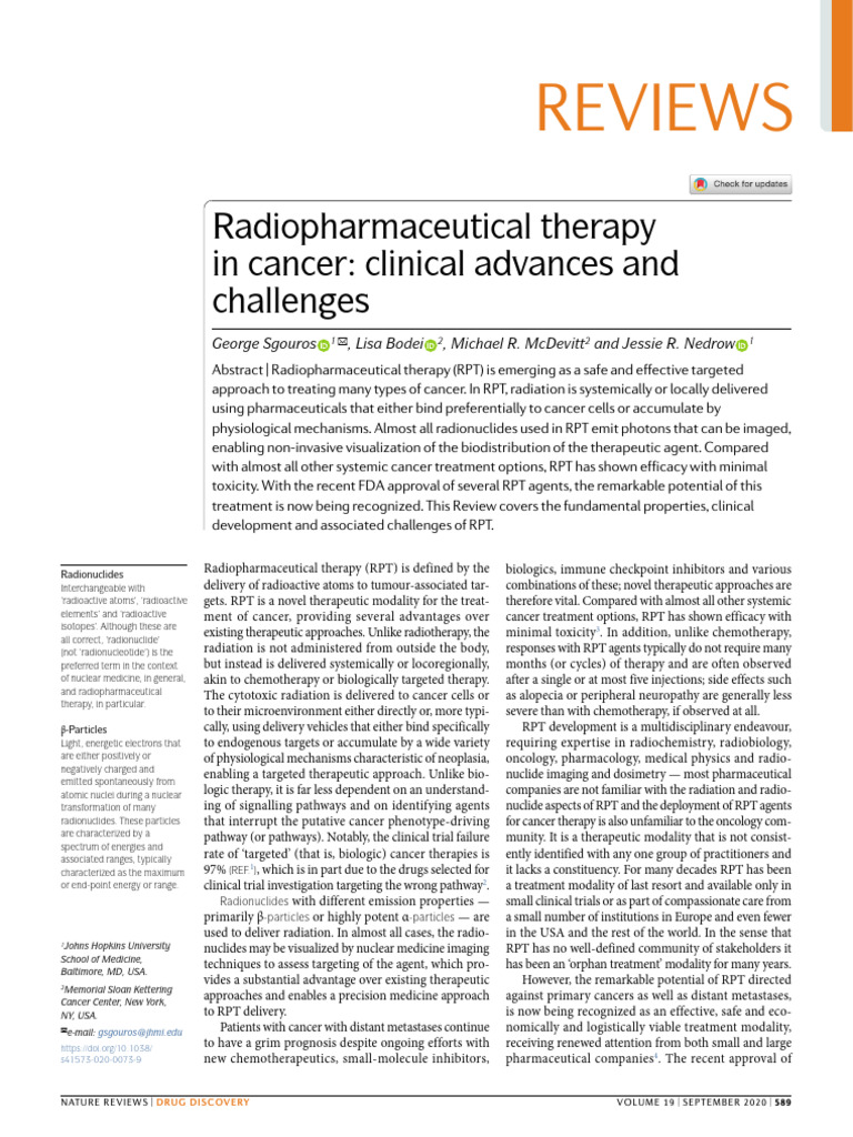 Radiopharmaceutical Therapy in Cancer_ Clinical Advances and Challenges ...