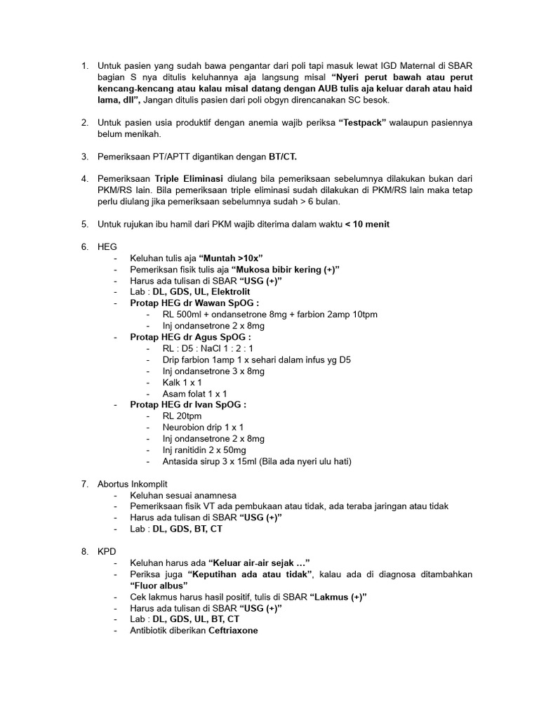 Catatan Dan Protap Maternal Neonatal | PDF