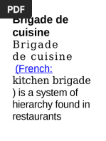 Kitchen Brigade Structure Guide | PDF | Chef | Gastronomy