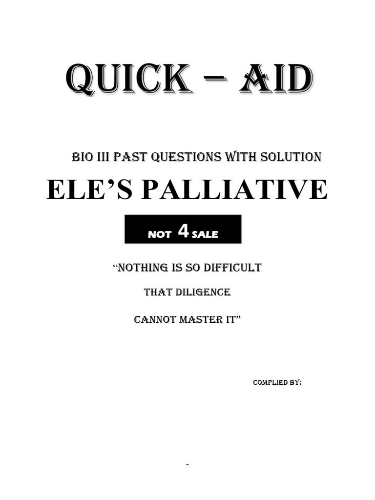 Quick Aid To Bio 111 Past Questions | PDF | Cell (Biology) | Moss
