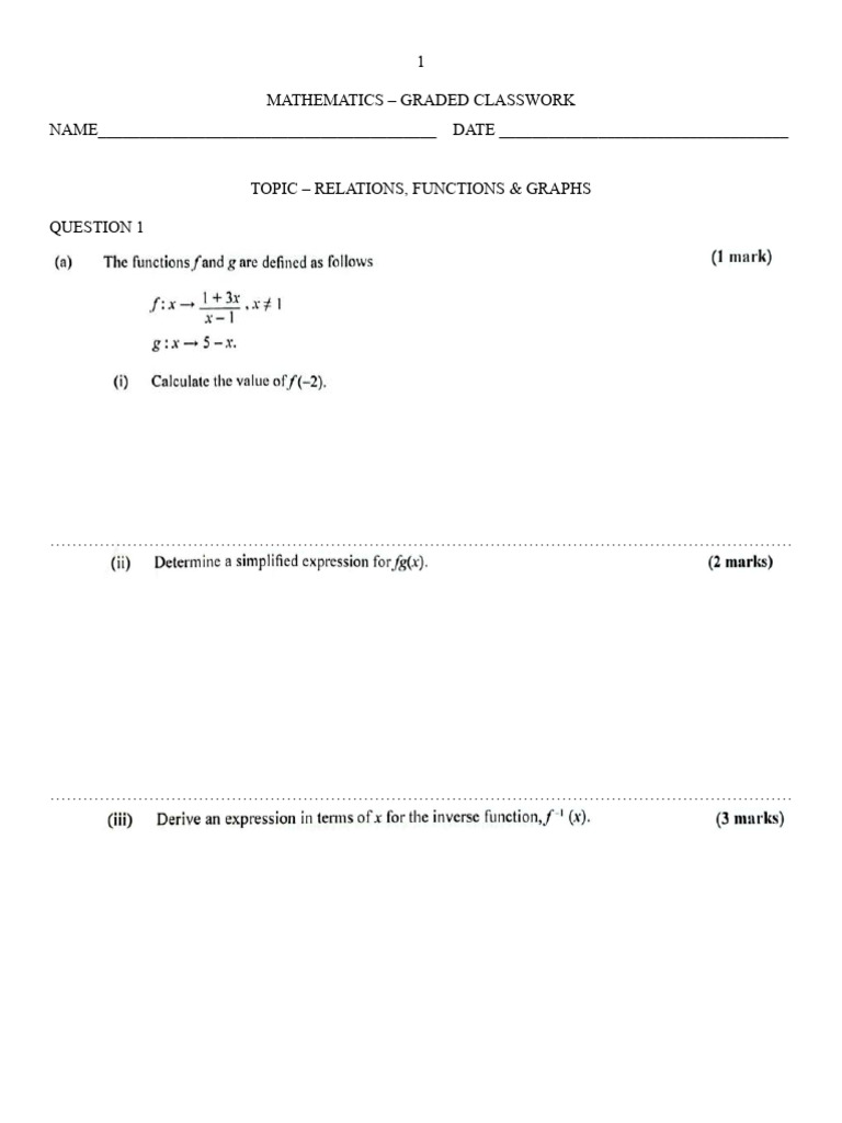 Graded Classwork - Csec Students | PDF