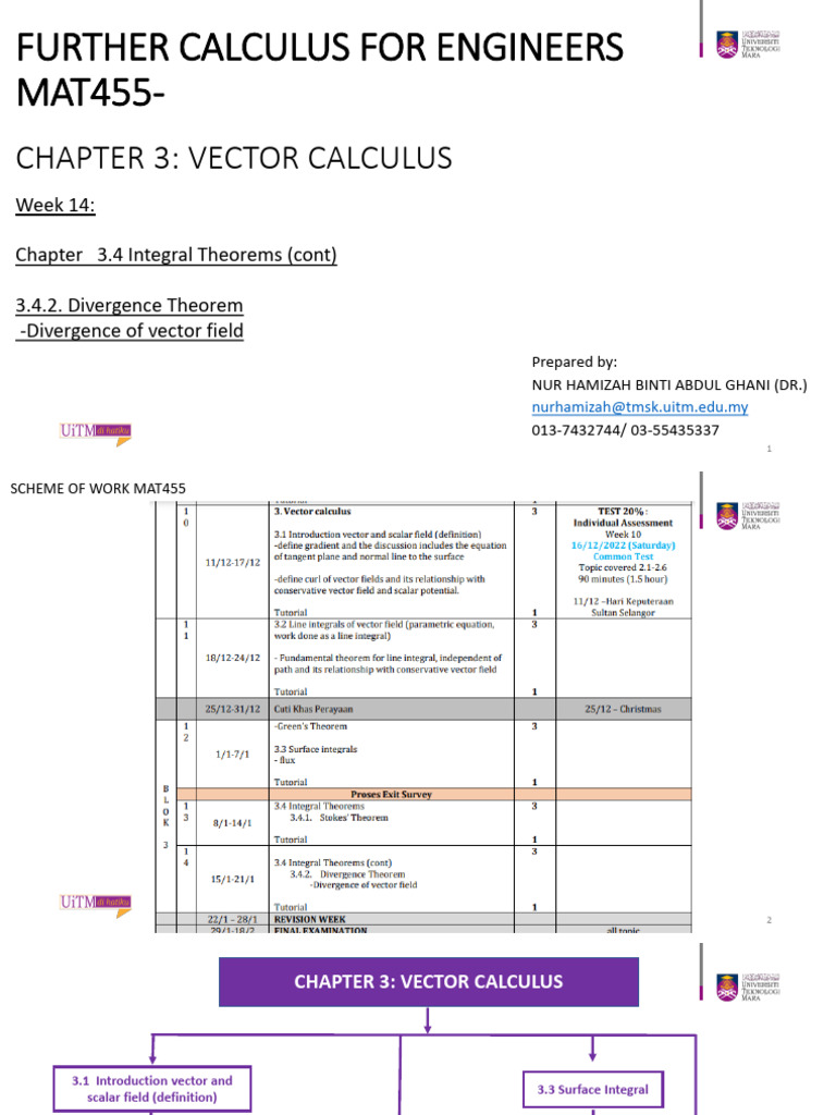 Divergence Theorem In Vector Calculus Pdf Integral Mathematical