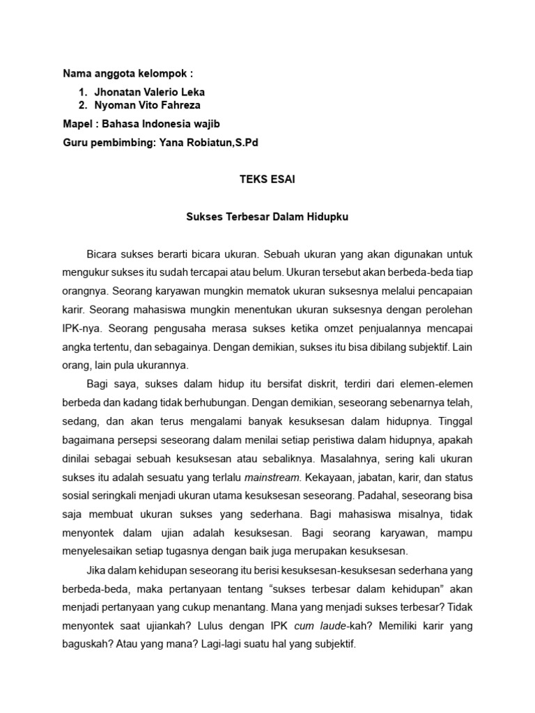Teks Esai Tugas2 | PDF