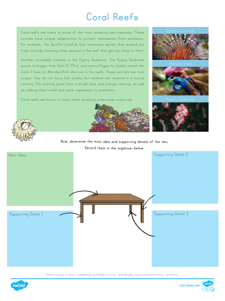 us2-e-59-coral-reefs-main-idea-activity-sheet_ver_1 | PDF | Coral | Zoology