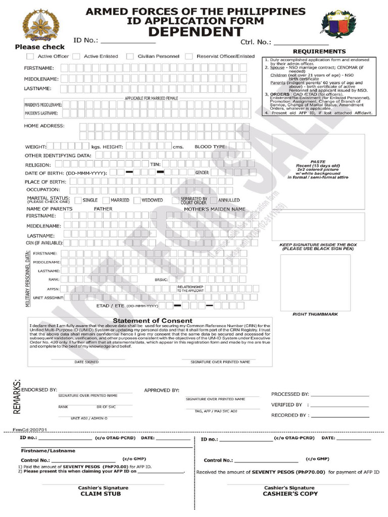 MILITARY-DEPENDENT ID | PDF