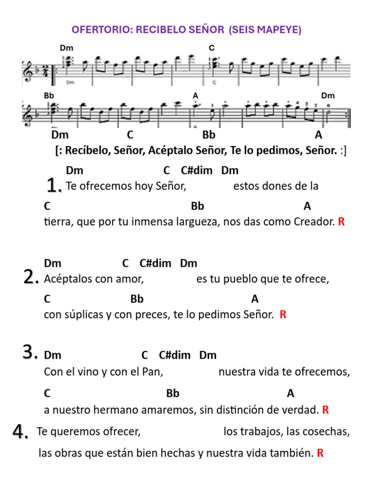 Ofertorio: Recíbelo Señor | PDF