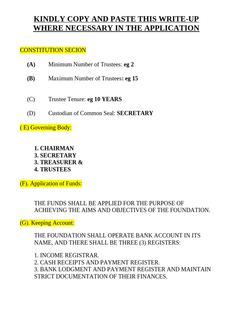 Editable - Application of Fund | PDF