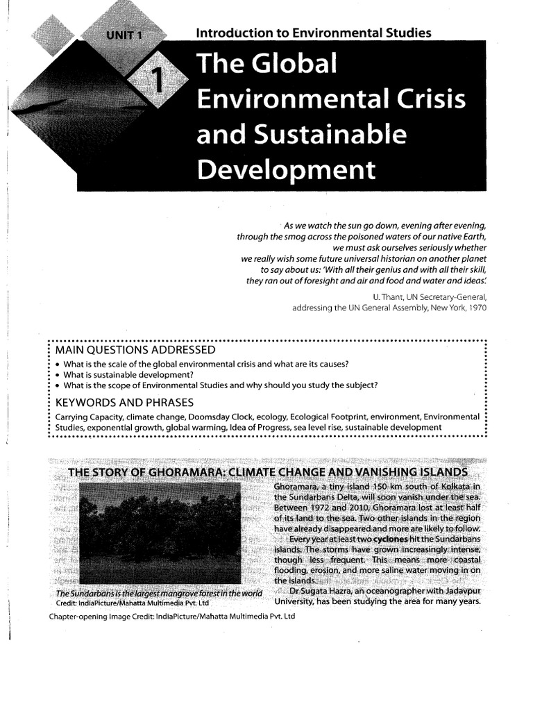 BRM CHAPTER 1 GLOBAL ENVIRONMENT CRISIS AND SUSTAINABLE DEVELOPMENT | PDF
