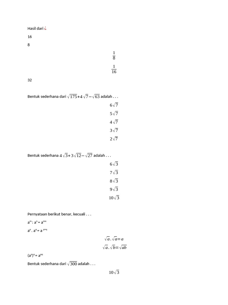 Soal Mapel MTK - 10 - 3 X | PDF