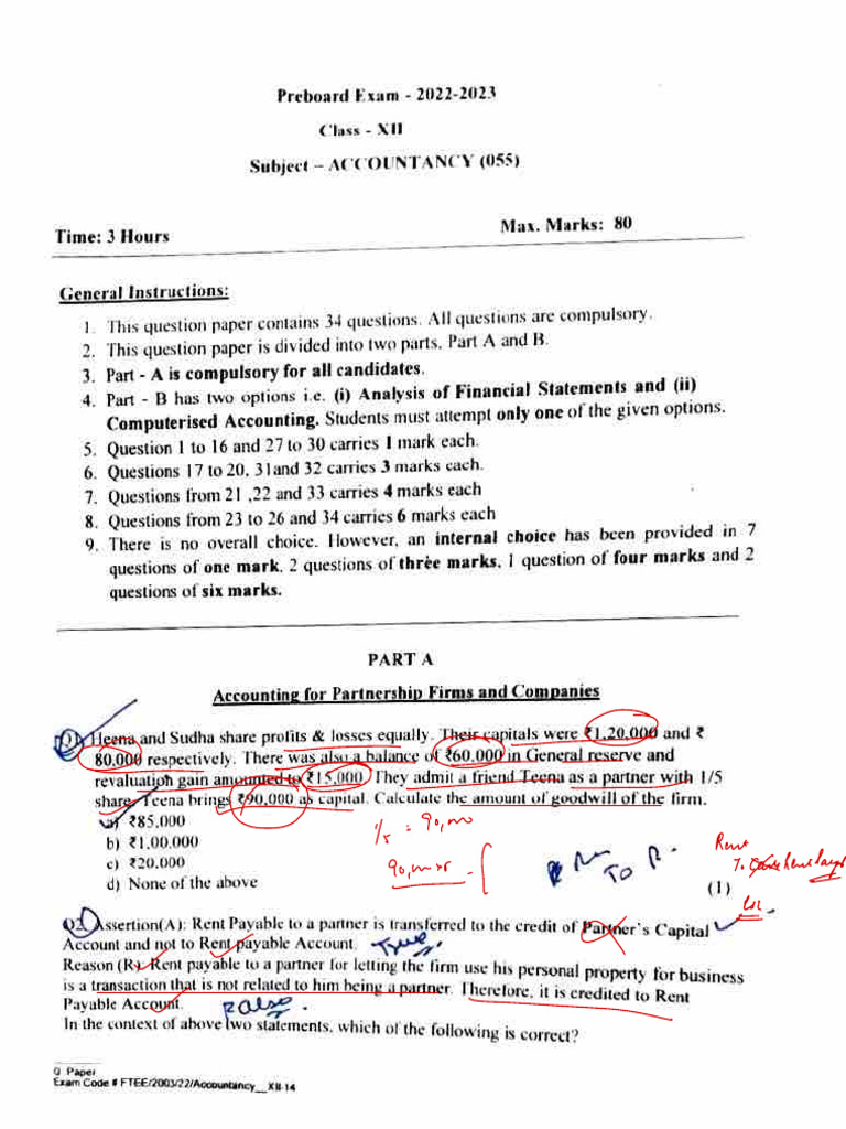 Amity Pre Board 1 | PDF