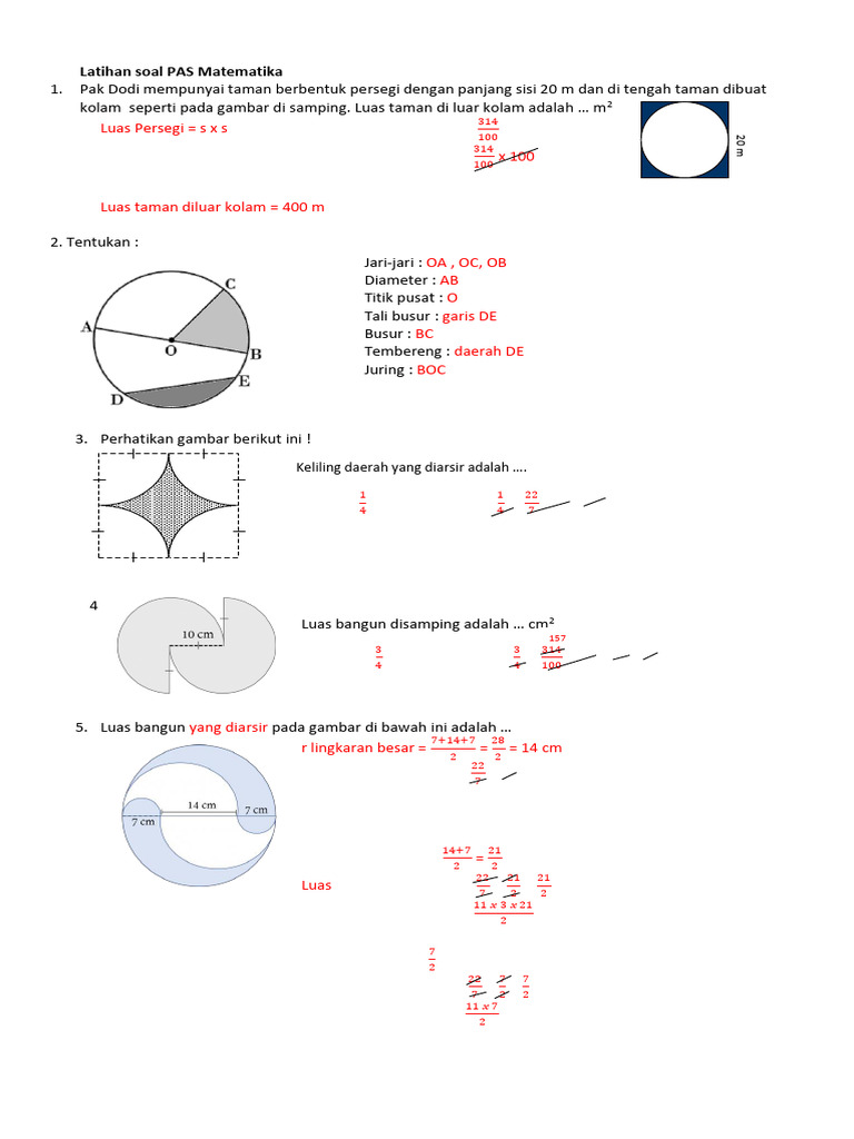 Latihan soal PAS MTK Kelas 6 | PDF