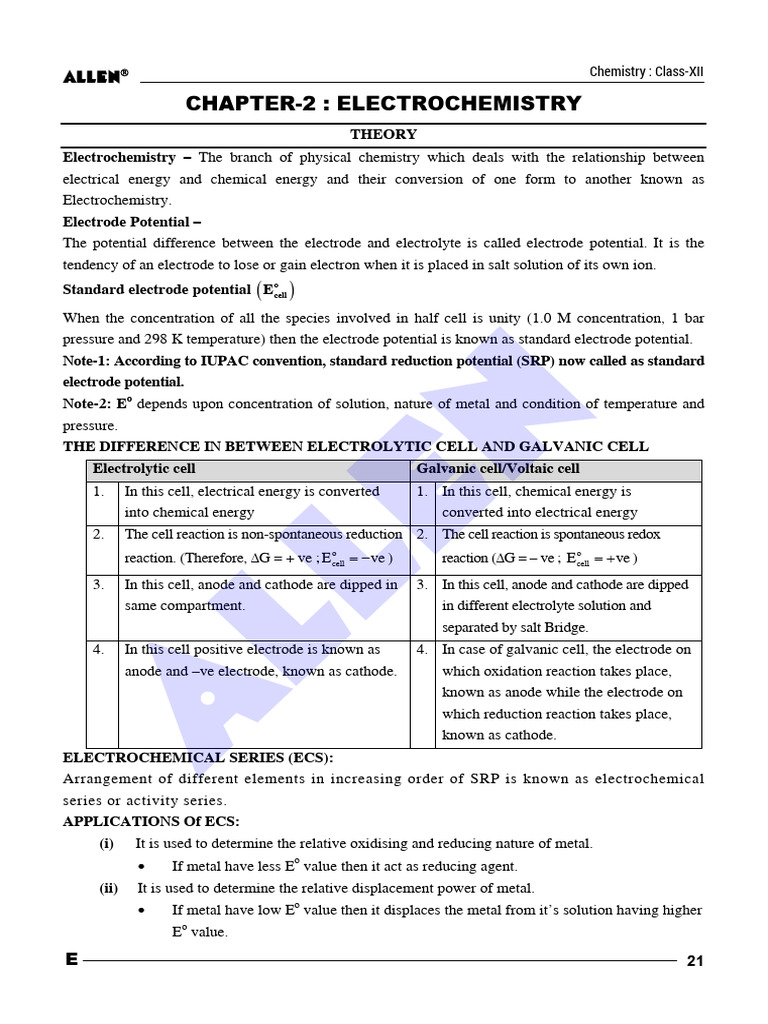 Chem CH 2 Electrochem | PDF | Electrochemistry | Redox