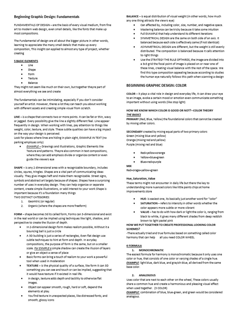 Ads Graphic Design Notes Vids | PDF | Composition (Visual Arts ...