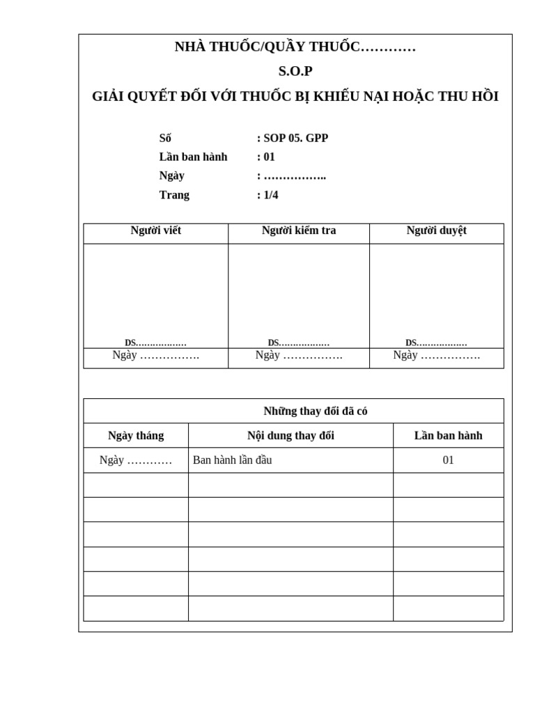 Sop 05.giai Quyet Thuoc Khieu Nai Thu Hoi | PDF