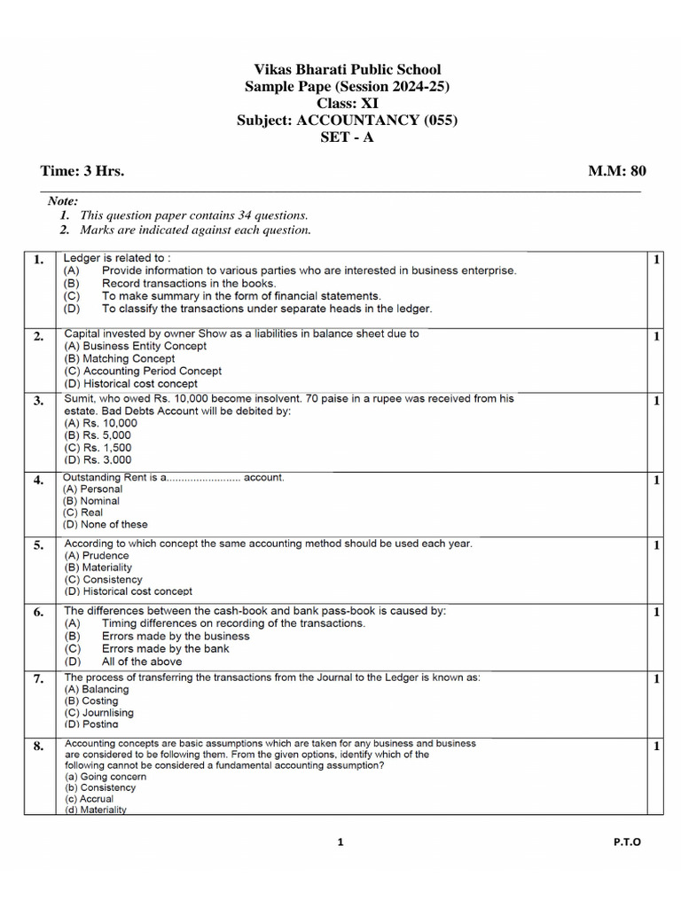 Acc Sample Paper 24-25 | PDF