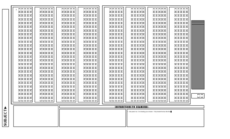Examination Answer Sheet Instructions | PDF