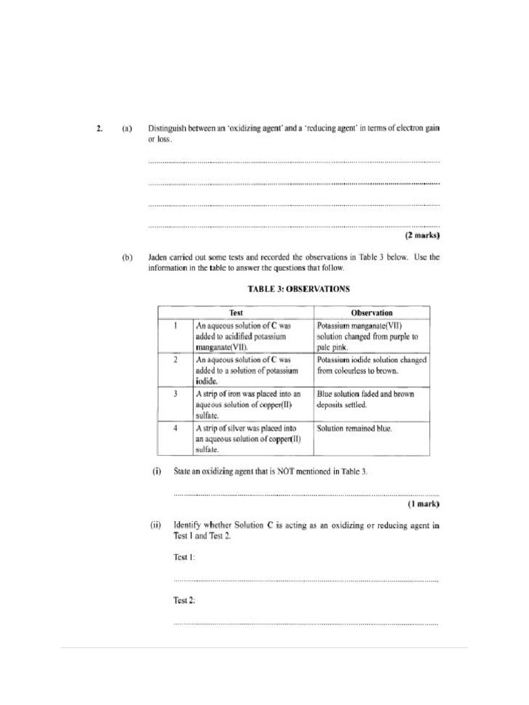 Chem Test Feb 16 | PDF