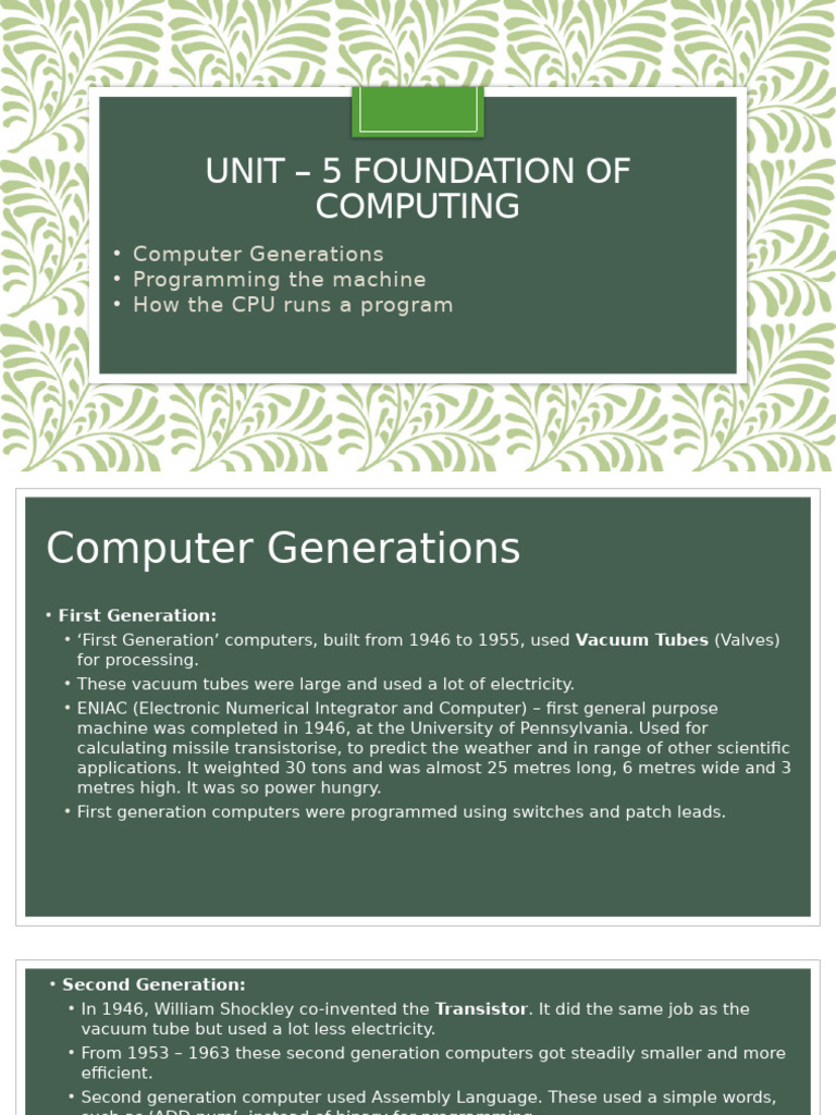 Unit-5 Foundation of Computing | PDF | Central Processing Unit | Computer Program