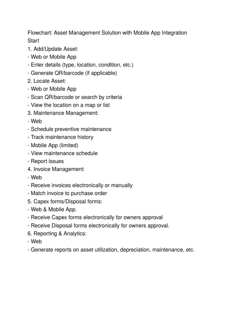 Mobile Asset Management Flowchart | PDF