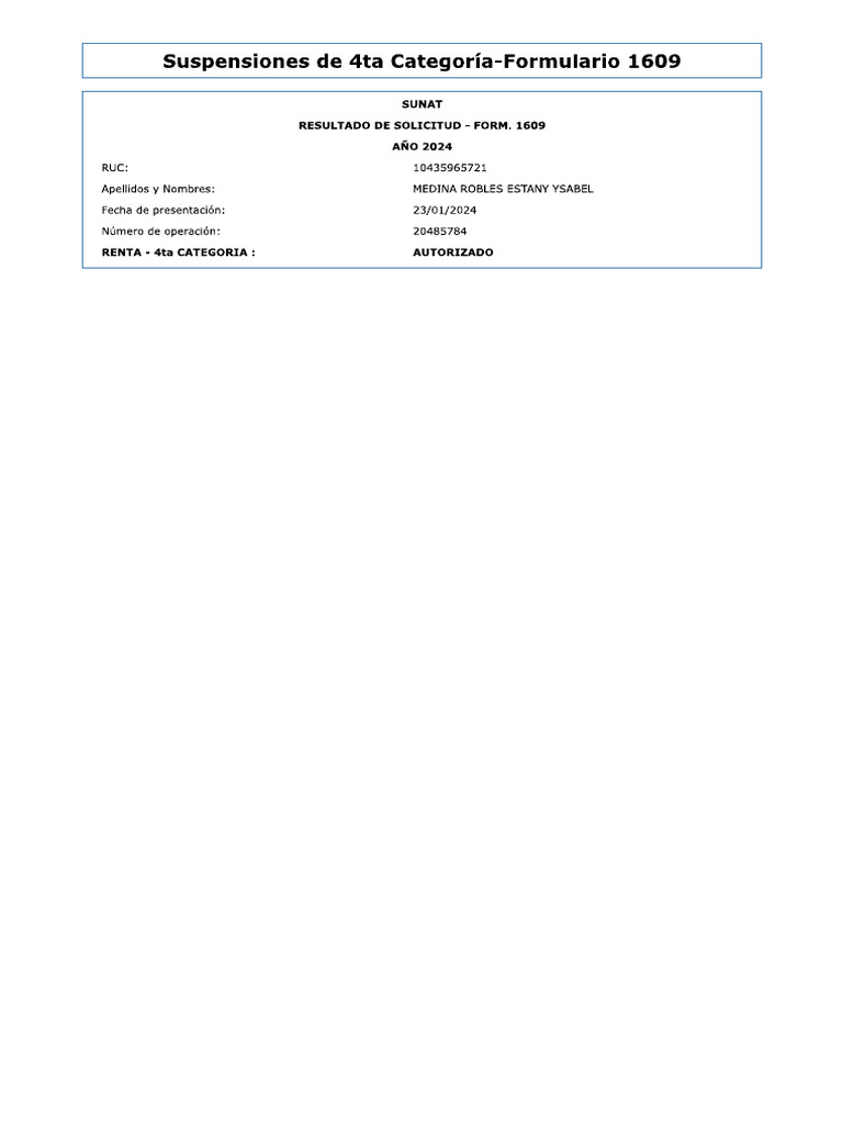 Suspensiones de 4ta Categoría-Estany Ysabel Medina Robles | PDF