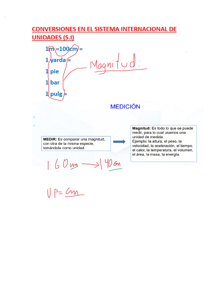 Conversiones en el Sistema Internacional | PDF