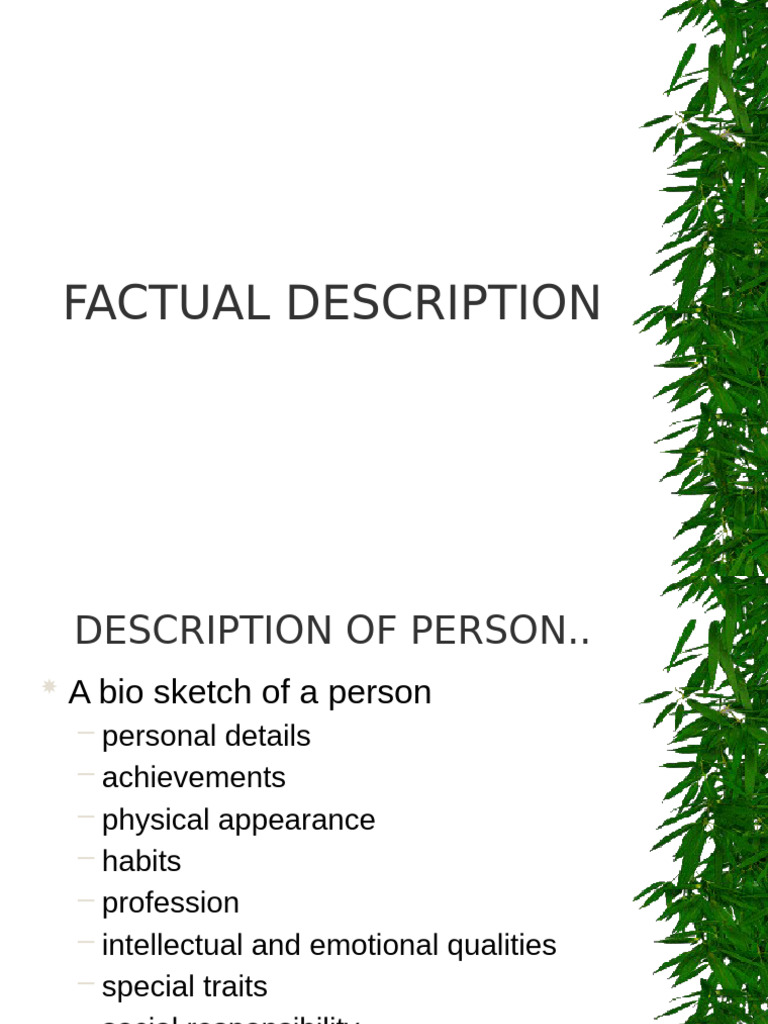 Factual Description | PDF