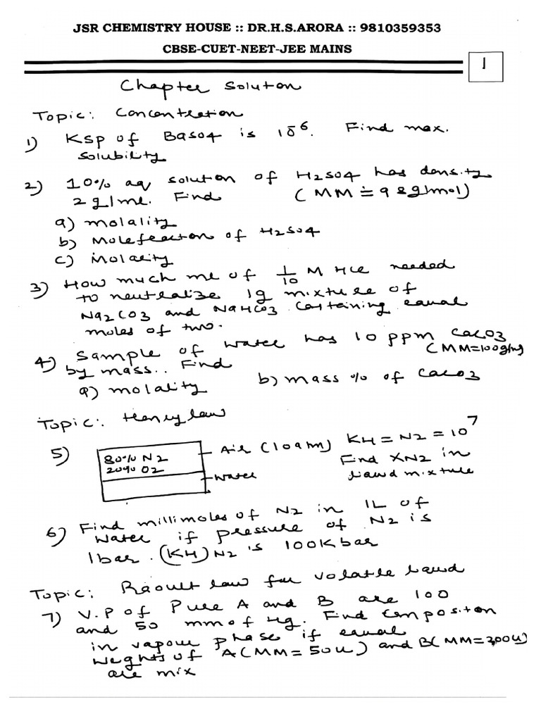 Numerical Question Booklet | PDF