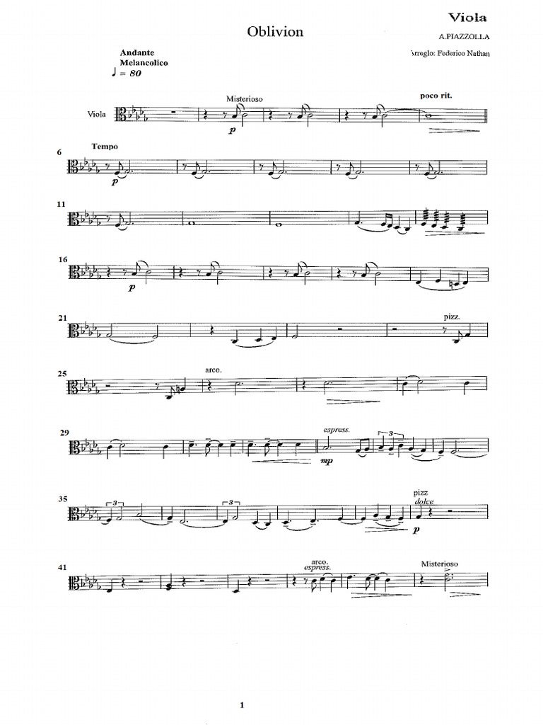 03 Piazzolla Nathan Oblivion Vla | PDF