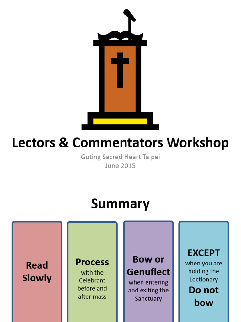 Lectors & Commentators Workshop Guide | PDF | Eucharist | Mass (Liturgy)