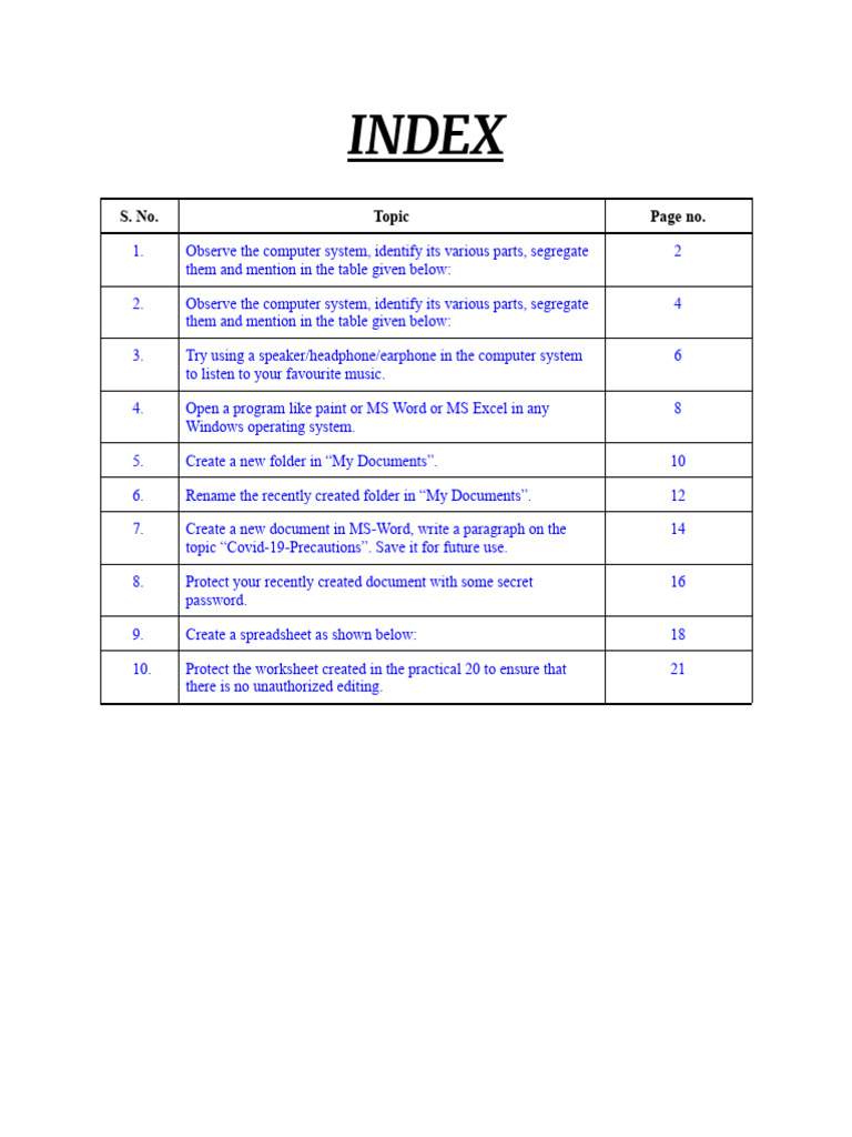 NIOS Class 12 Data Entry (336) Practical | PDF | Microsoft Excel ... NIOS Class 12 Data Entry (336) Practical | PDF | Microsoft Excel ...